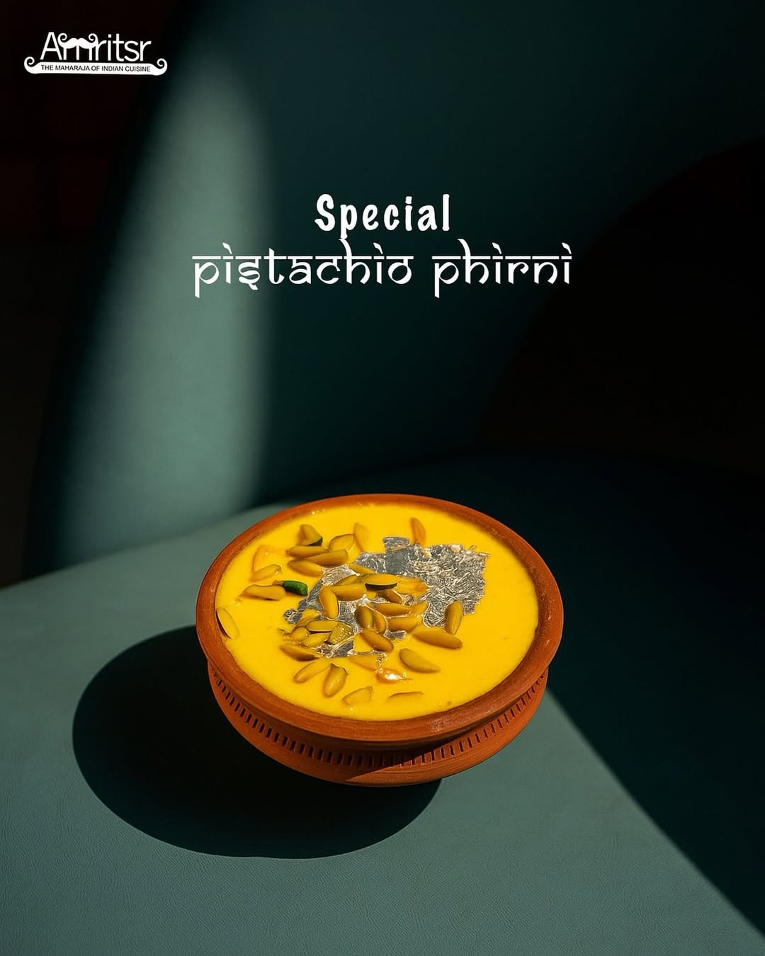 Special Pistachio Phirni: A Royal Treat at Amritsr Restaurant Dubai